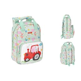 safta Rucksack safta Kinder-Rucksack Granja Weiß Hellgrün 20 x 28 x 8 cm