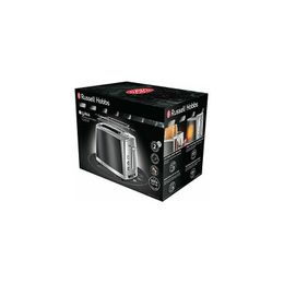 Russell Hobbs Toaster Luna grau, 2 extra breite Toastschlitze, inkl. Brötchenaufsatz, 6 einstellbare Bräunungsstufen + Auftau- & Aufwärmfunktion,