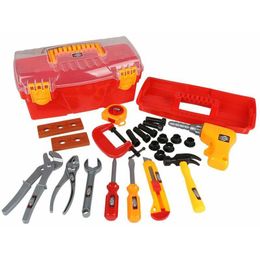 BURI Kinder-Werkzeug-Set 24-tlg Werkzeugkoffer Werkzeugkiste Werkzeugkasten Werkstatt