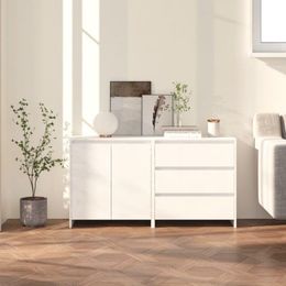 MAISONCHIC - 2er Set Sideboards Kommoden für Wohnzimmer Küche Weiß Holzwerkstoff DE68894