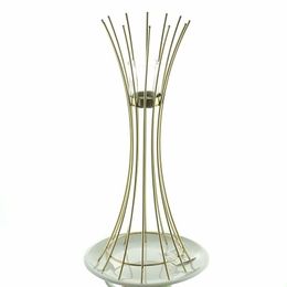 Freese - nature trends Kerzenhalter Elegance Goldfarben gebogen mit Glas 40 cm - Metall