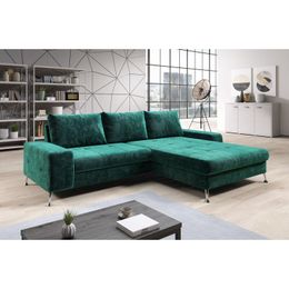 Sofa boevio Eckcouch L-Form Couch Schlafsofa mit Schlaffunktion kr 19 Grün - Furnix