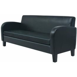 3-Sitzer-Sofa Couch Wohnzimmersofa - Kunstleder Schwarz BV517080 Bonnevie