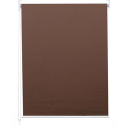 Neuwertig] Rollo HHG 337, Fensterrollo Seitenzugrollo Jalousie, Sonnenschutz Verdunkelung blickdicht 100x160cm braun - brown