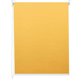 Neuwertig] Rollo HHG 307, Fensterrollo Seitenzugrollo Jalousie, Sonnenschutz Verdunkelung blickdicht 80x160cm gelb - yellow