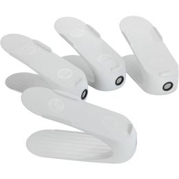Schuhhalter Weiß 4er Set, 4er Set, Weiß, Polypropylen weiß, Kunststoff dunkelgrau - weiß - Wenko