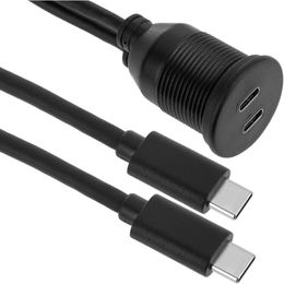 BeMatik - USB-Typ-C-Verlängerungskabel zum Einbetten mit doppeltem USB-Typ-C-Anschluss an beiden Enden