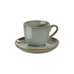 Asa cappuccinotasse mit unterteller, eucalyptus