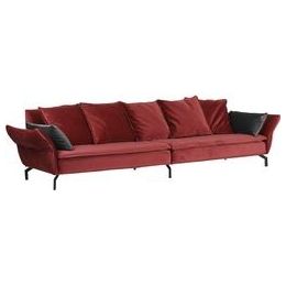 Big-Sofa GUTMANN FACTORY Sofas Gr. B/H/T: 370 cm x 87 cm x 110 cm, Samtoptik, rot