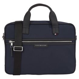 Tommy Hilfiger Messenger Bag TH URBAN NYLON COMPUTER BAG, Reißverschluss-Vorderfach, blau