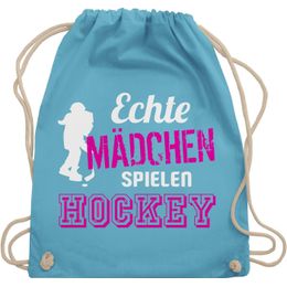 Shirtracer Turnbeutel Echte Mädchen spielen Hockey