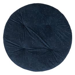 nobodinoz - Fluffy Spielmatte aus Samt, Ø 110 x 6 cm, night blue silver milky way