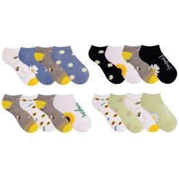 Mein Style Sneakersocken Sneaker Socken Mein Style Sonnenblume Biene (4-Paar)