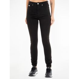 Skinny-fit-Jeans Calvin Klein Jeans "HIGH RISE SUPER SKINNY ANKLE" Gr. 28, N-Gr, schwarz (black) Damen Jeans Röhrenjeans