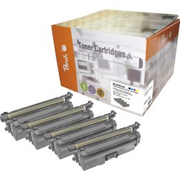 Peach HP 647 A 4 Toner (bk, c/m/y) ersetzt HP No. 647A, No. 648A, CE260A, CE261A, CE262A, CE263A f&uuml;r z.B. HP Color LaserJet CP 4500 (wiederaufbereitet)