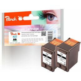 Peach HP 27 2 Druckk&ouml;pfe 2*bk ersetzt HP No. 27*2, C8727AE*2 f&uuml;r z.B. HP DeskJet 3300, HP DeskJet 3320, HP DeskJet 3320 V, HP DeskJet 3322 (wiederaufbereitet)