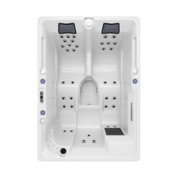 TroniTechnik® Outdoor Whirlpool Spa ELBA Außen Badewanne weiß 210cm x 150cm mit Heizung, Hydromassage, Bluetooth
