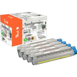 Peach O4650-75 4 Toner (bk, c/m/y) ersetzt OKI 46507508, 46507507, 46507506, 46507505 für z.B. OKI C 612 DN, OKI C 612 N, OKI C 612 (wiederaufbereitet)