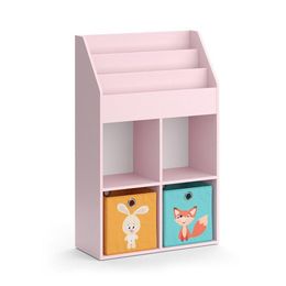 VICCO Bücherregal Kinderregal groß Luigi Rosa + Faltboxen Hase/Nilpferd