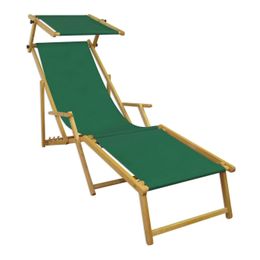 ERST-HOLZ Gartenliege Holz-Liegestuhl klein oder groß mit viel Zubehör