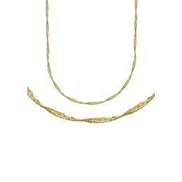 Firetti Kette ohne Anhänger Schmuck Geschenk Silber 925 Halsschmuck Halskette Singapurkette, Made in Germany, gelb|goldfarben