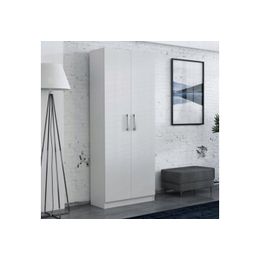 Beautysofa Garderobenschrank Loro II Garderobneschrank Scharniertüren im modernes Stil