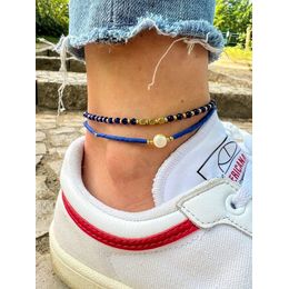 Made by Nami Fußkette Surfer Fußkettchen mit Perlen Damen & Mädchen Boho Fußkette