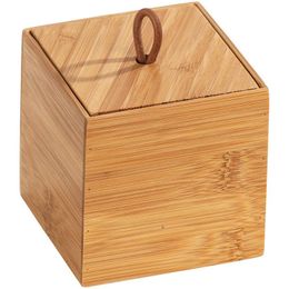 Bambus Box Terra s mit Deckel, mit praktischer Schlaufe, Braun, Bambus natur - braun - Wenko