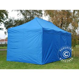 Dancover Faltzelt Faltpavillon Wasserdicht FleXtents pro Steel 3x6m Blau, mit 6 Seitenwänden - Blau