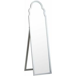 Beliani Stehspiegel Silber mit dekorativem Rahmen 40 x 150 cm Rustikal Ganzkörper für Ecke Schlafzimmer Garderobe Bad Wohnzimmer - Silber