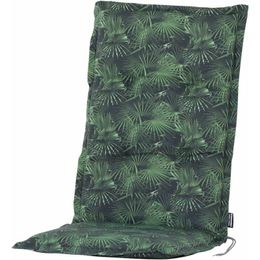 BURI 1x Gardamo Auflage Set für Gartenstühle 120x48 cm Sesselauflage Mirage Hochlehner Polster in Grün Palmen Muster mit Dicker 7cm Schaumstoff Füllung