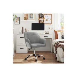 2 Set Bürostuhl, Schreibtischstuhl, höhenverstellbar, bis 110 kg belastbar, grau GBO019G01 - dunkelgrau - Songmics