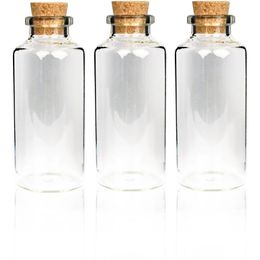 Bestlivings Mini Glasflaschen mit Korken 30ml ( 3er Pack ) - Kleine Glasfläschchen zum Befüllen - Reagenzglas Glas für Hochzeit - Mini Gläser Gastgeschenke