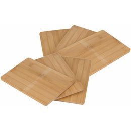 Spetebo - Bambus Schneide Brettchen - 6er Set - Holz Küchen Frühstücks Sertvier Brett