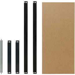 shelfplaza - black 23x50cm Komplettes Fachboden-Set für Steckregale in schwarz / HDF-Fachboden / zusätzliche Fachböden für Schwerlastregale - schwarz