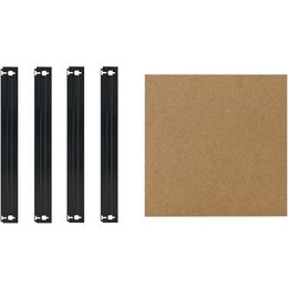 shelfplaza - black 23x23cm Komplettes Fachboden-Set für Steckregale in schwarz / HDF-Fachboden / zusätzliche Fachböden für Schwerlastregale - schwarz