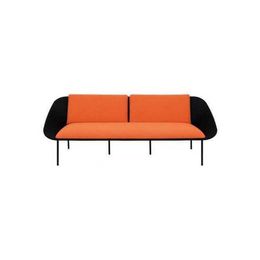 JVmoebel 3-Sitzer Schwarz-Oranger Dreisitzer Luxus 3-Sitzer Polster Couch Textil 3-er