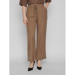 Vila Stoffhose Weite Stoff Hose 7/8 Wide Leg Trousers VIPRICIL 5190 in Braun-3