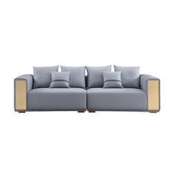 JVmoebel 4-Sitzer Luxus Sofa 4 Sitzer Polstersofa Blau Textil Sitz Design Couch Modern