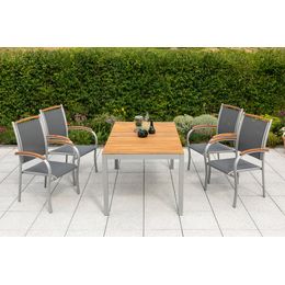 Garten-Essgruppe Merxx "Siena" Sitzmöbel-Sets braun (holzfarben, grau) Outdoor Möbel