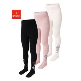 H.I.S. H.I.S Strickstrumpfhose (Packung 3 St) mit unterschiedlichen Designs, bunt|rosa|schwarz