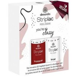 alessandro Nägel Striplac Peel Or Soak Sets Classy Set - Vegan Striplac Shade Lipstick Red 5 ml + Striplac Top Coat 5 ml