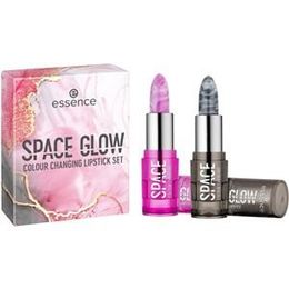 Essence Lippen Lippenstift Geschenkset SPACE GLOW colour-changing lipstick 01 Galaxy 3,2 g + SPACE GLOW colour-changing lipstick 02 Universe 3,2 g