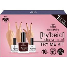 alessandro Nägel Hybrid Soul Gel Polish Try Me Set Rouge Noir Hybrid Base Coat 8 ml + Hybrid Top Coat 8 ml + Hybrid Rouge Noir 8 ml