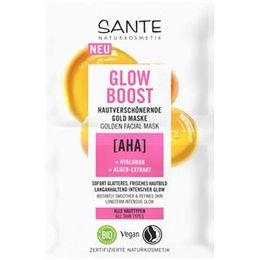 Sante Naturkosmetik Gesichtspflege Masken AHA, Hyaluron & Algen-ExtraktGlow Boost Gold Maske