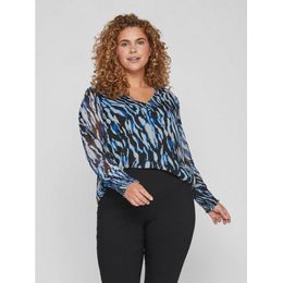 Vila Blusenshirt Chiffon Bluse Business Oberteil Übergröße VIFALIA 6139 in Schwarz