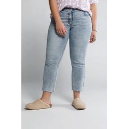 Studio Untold Funktionshose Jeans Straight Fit bleached 5-Pocket Fransensaum