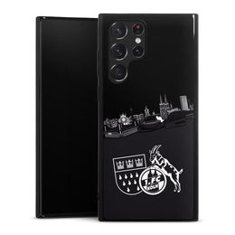 DeinDesign Galaxy S22 Ultra Handy Silikon H&uuml;lle Case schwarz Handyh&uuml;lle Skyline Official Licensed Product 1. Fc K&ouml;ln