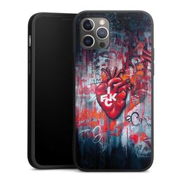 DeinDesign iPhone 12 Pro Handy Premium Silikon H&uuml;lle Handyh&uuml;lle schwarz Case 1. Fc Kaiserslautern Heart 1. Fck Silikon Premium Case