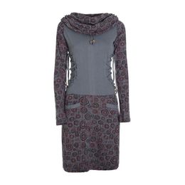 Vishes Jerseykleid Langarm Strickkleid Sweatshirtkleid mit Schnürung Elfen